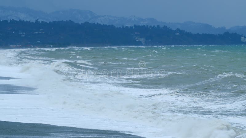 Big Sea Waves Crashing on the Shore. Big Waves on the Beach. Static ...
