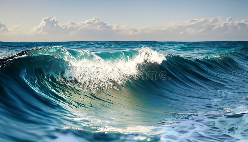 Big sea waves at high tide stock illustration. Illustration of shore ...