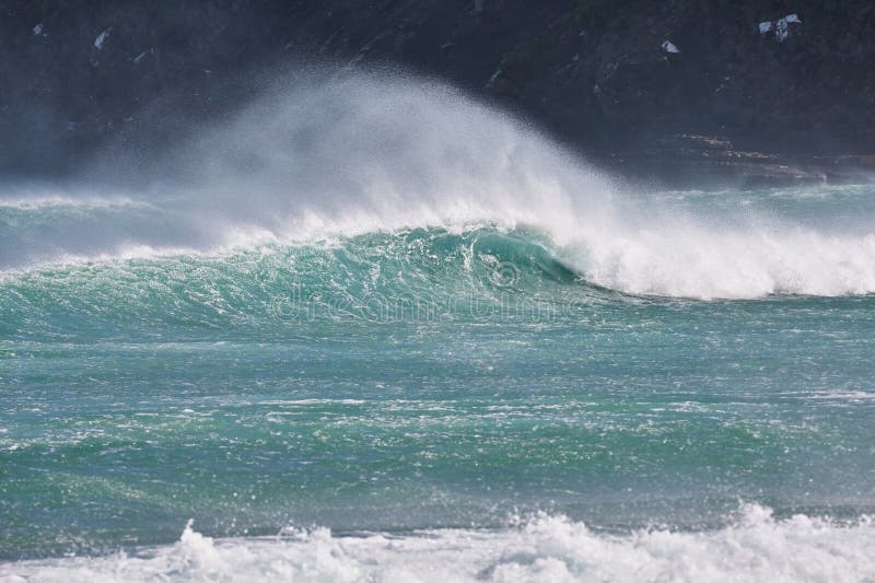 Stormy Waves Breaking stock photo. Image of blue, weather - 365912864