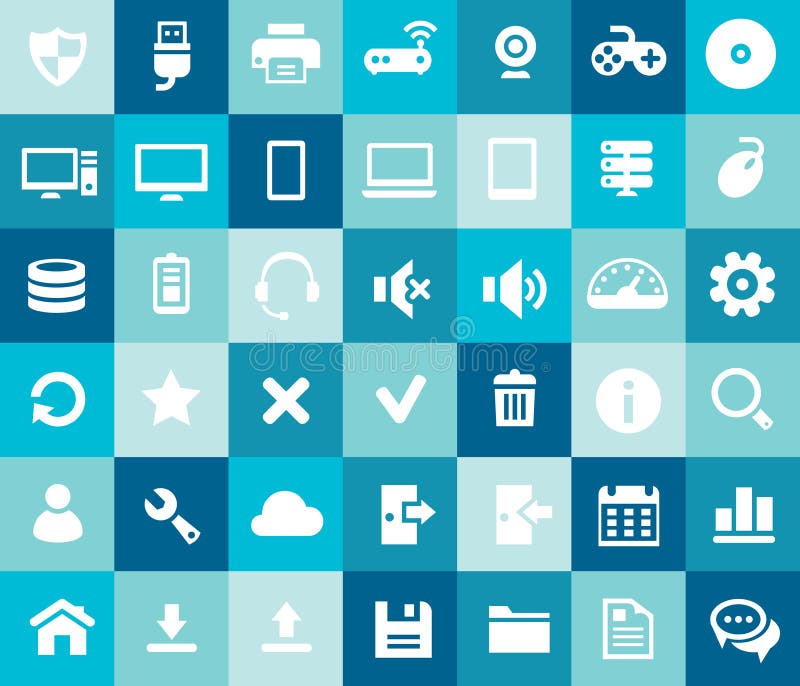 Big Server and Network Icon Set, Trendy Flat Icons Stock Vector ...