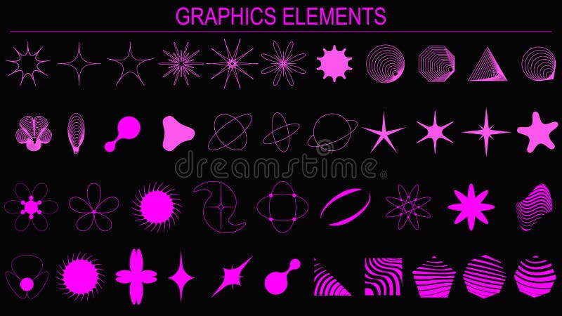 Big Set of Abstract Geometric Elements. Vector Illustration. Stock ...