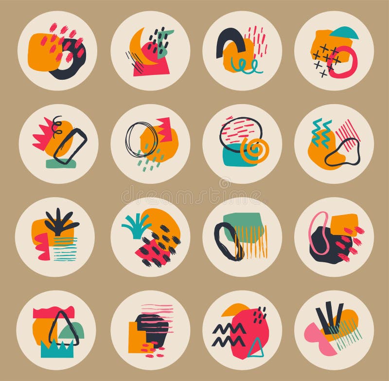 Big Set of Abstract Geometric Highlight Covers Stock Vector ...