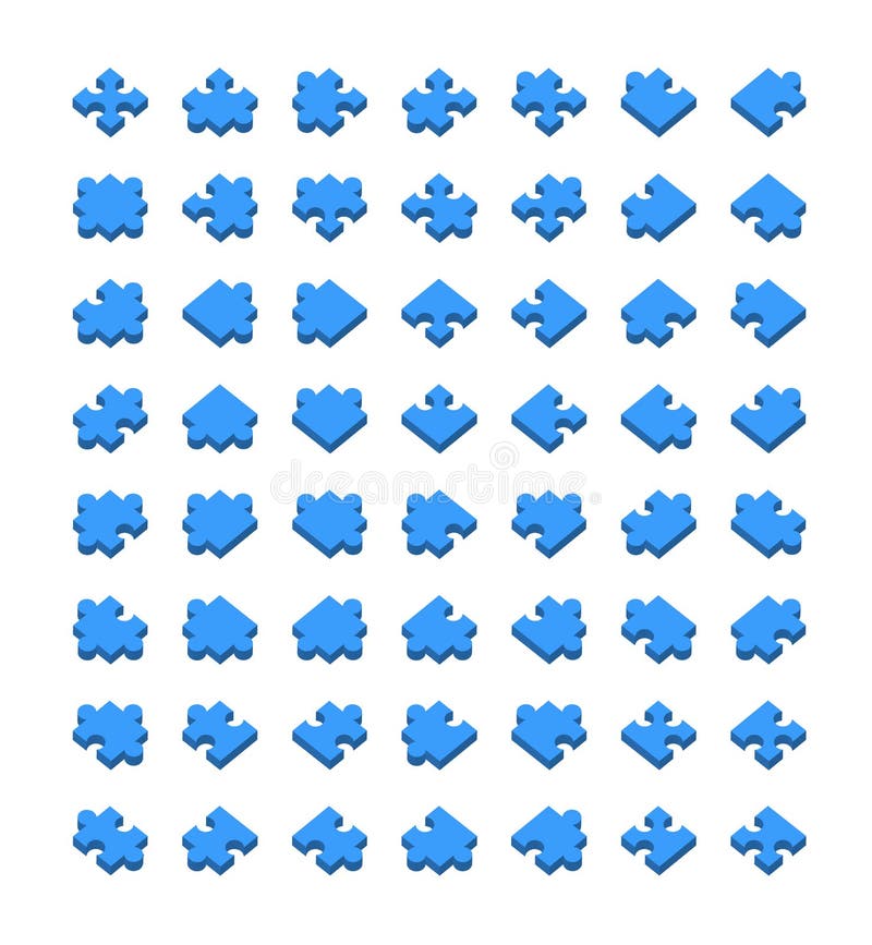 Big Set of All Type Jigsaw Pieces in Different Stock Vector ...