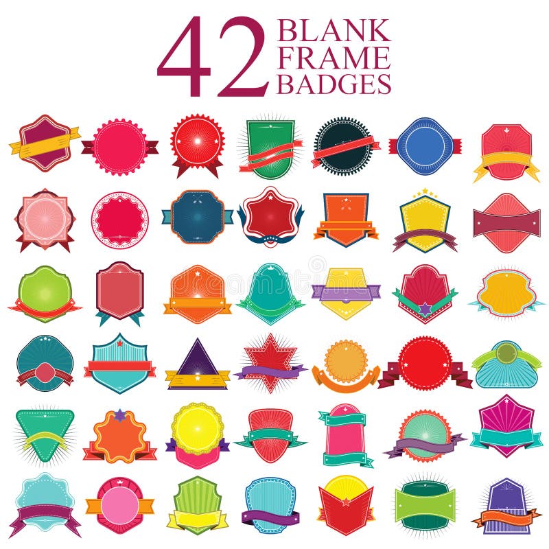 Big Set of Badges Ribbons and Labels Set 1 Stock Vector - Illustration ...