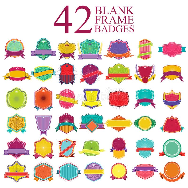 Big Set of Badges Ribbons and Labels Set 2 Stock Vector - Illustration ...