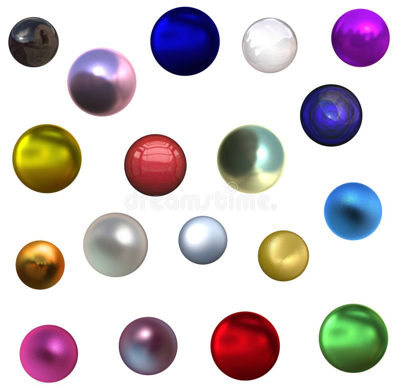 Big Set of Beads for Design Project Stock Illustration - Illustration ...