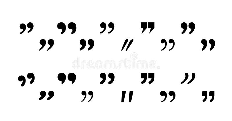 Big Set Black Different Quotation Marks. Quotation Marks in Glyph Style ...
