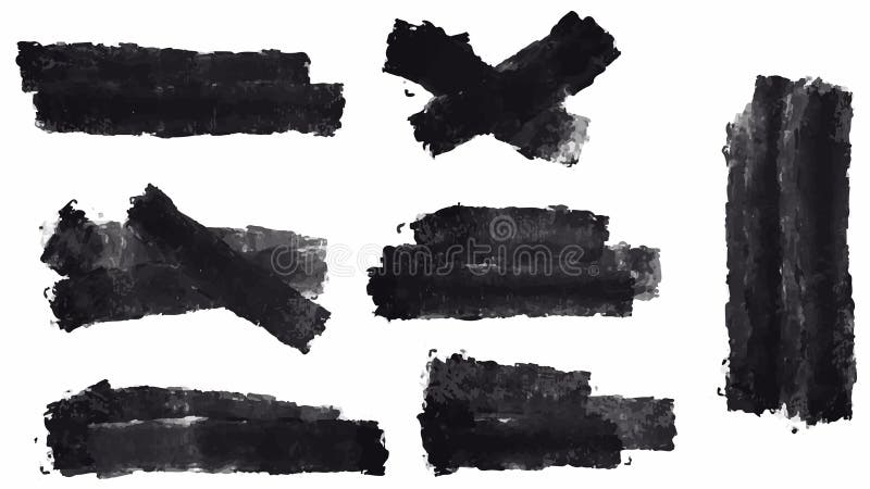 Big Set of Black Grunge Stroke Brush , Banner, Label, for Your Design ...