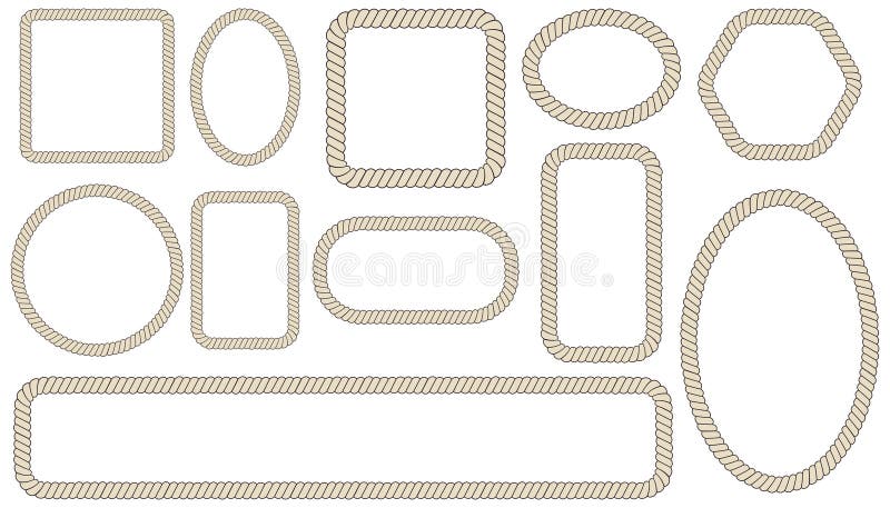 Big Set of Braided Rope Frames. Collection of Borders Stock Vector ...