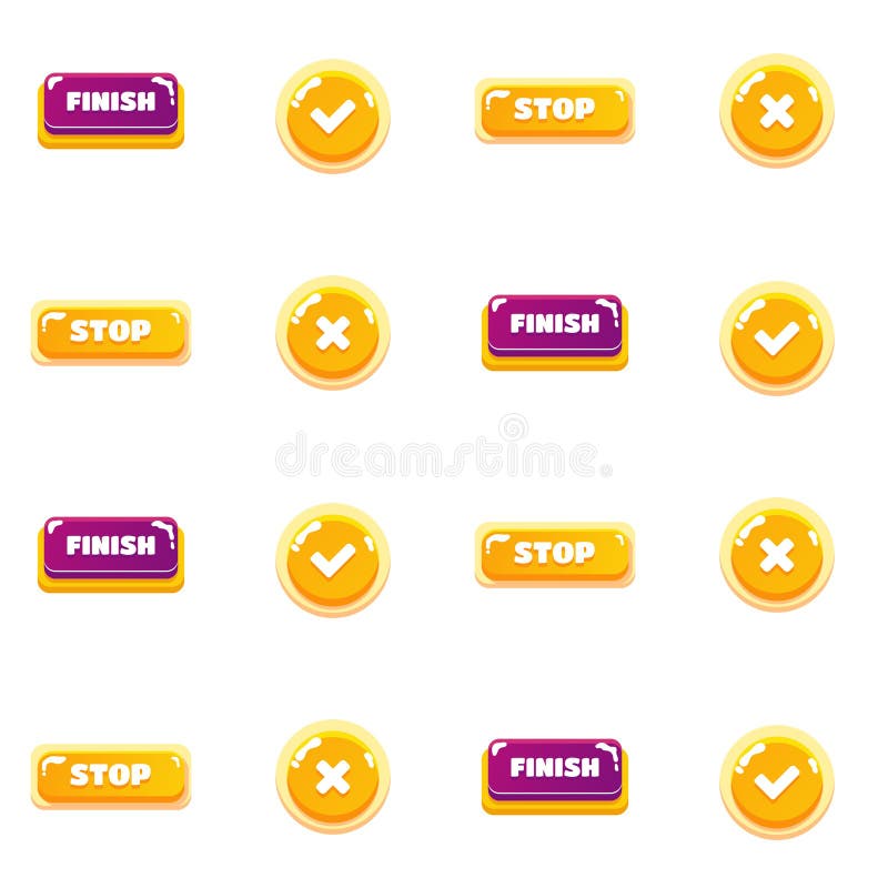 Big Set Buttons for Games and App. Glass Game UI Kit. Space Game Icon ...