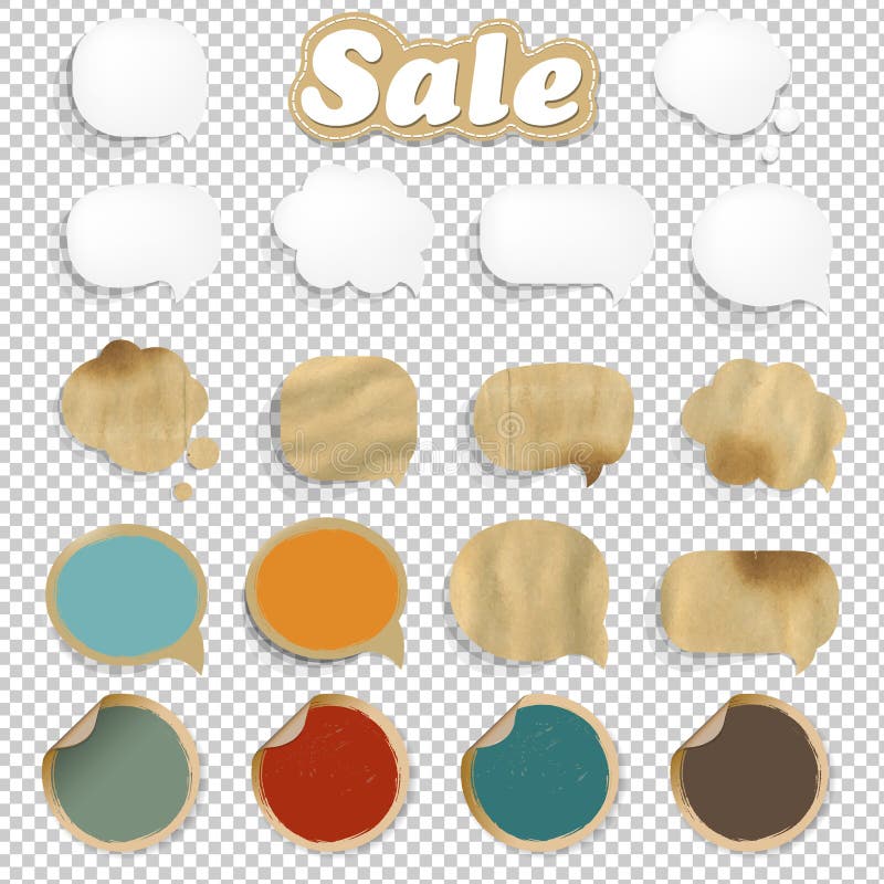 Big Set Cardboard Structure with Paper Speech Bubbles Stock Vector ...