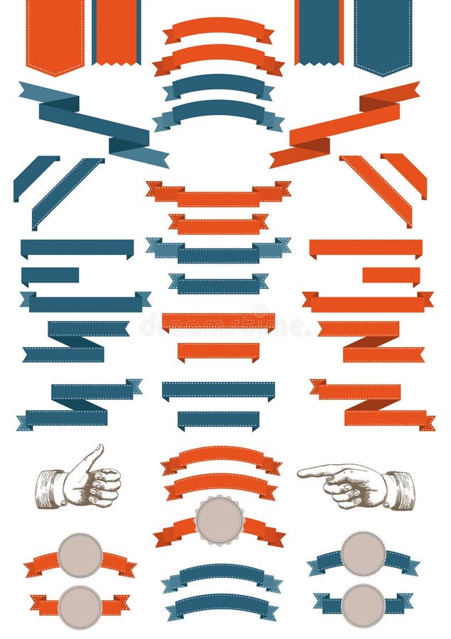 Big Set Classic Ribbons stock illustration. Illustration of ornate ...
