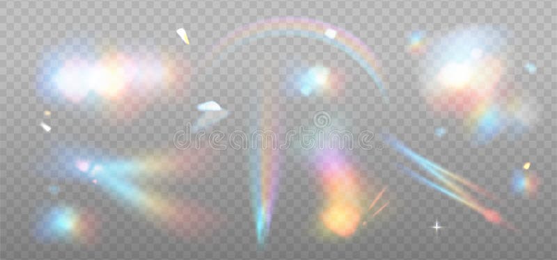 Big Set of Colorful Lens, Crystal Rainbow Light and Flare Transparent ...