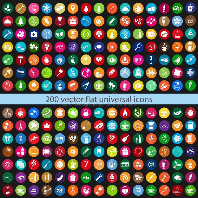 Big Collection of Colorful Vector Symbols and Icons Stock Vector ...