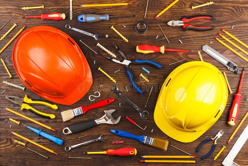 Big Set of Construction Tools Stock Image - Image of tool, protection ...