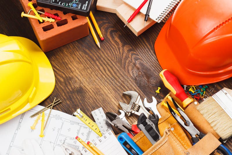 Big Set of Construction Tools Stock Image - Image of notebook, builder ...