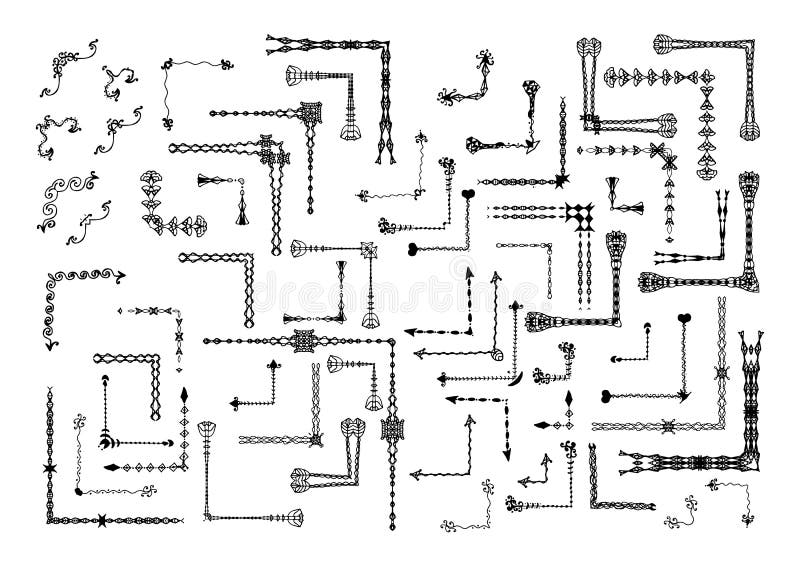 Big Set Decorative Elements. Angle Design. Stock Illustration ...