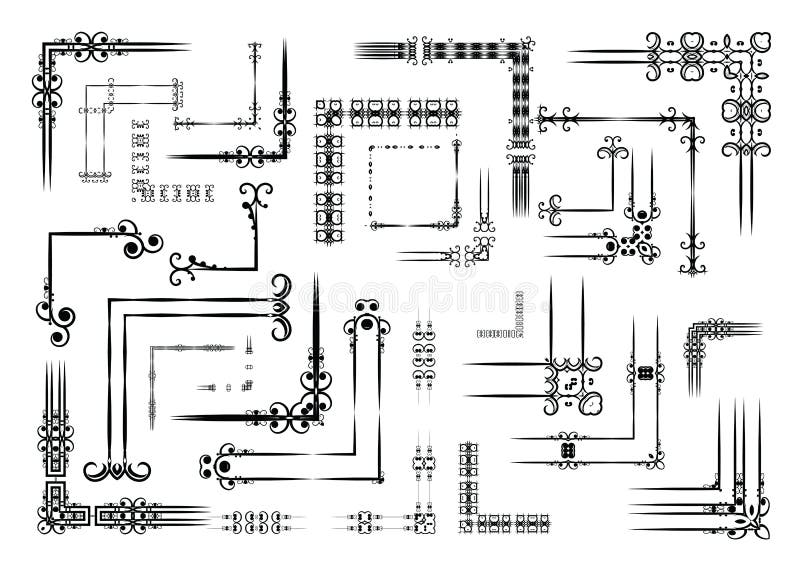 Big Set Decorative Elements. Angle Design. Stock Illustration ...