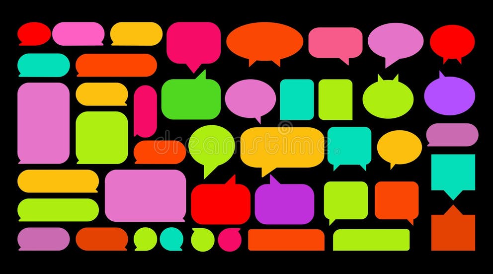 Big Set of Dialog Boxes or Speech Bubbles Different Variants Drawn by ...