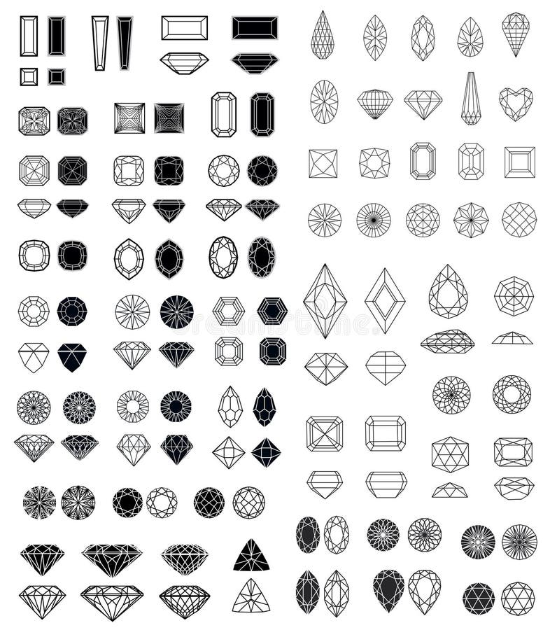 Big set of diamonds stock illustration. Illustration of precious - 55562518