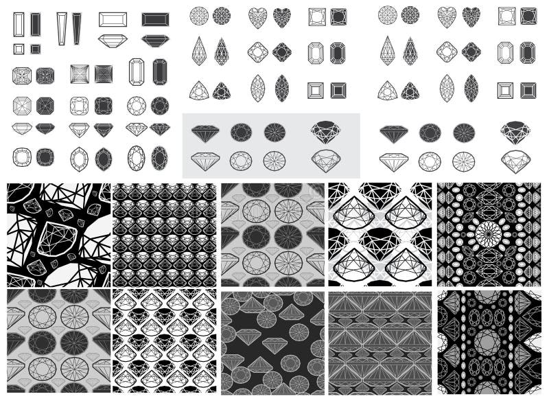 Big set of diamonds stock illustration. Illustration of object - 108265957