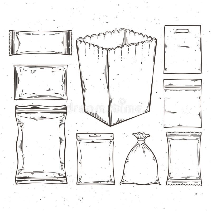 Big Set Of Transparent Empty Plastic Packaging Stock Illustration ...