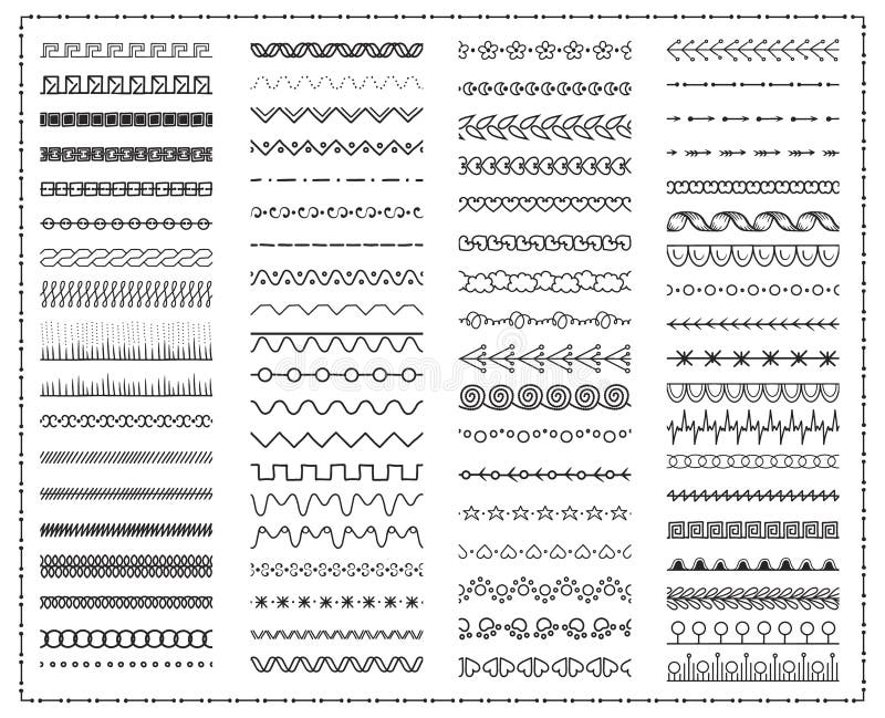Big Set of Endless Elements for Decoration. Hand Drawn Stock Vector ...