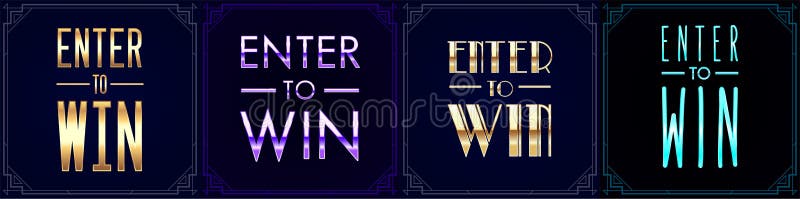 Big Set of Enter To Win Signs. Vector Sign, Win Prize, Win in Lottery ...