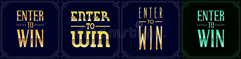 Big Set of Enter To Win Signs. Vector Sign, Win Prize, Win in Lottery ...