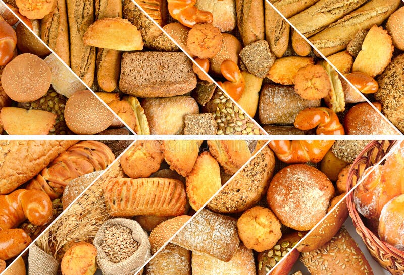 Big Set of Fresh Bread Products Stock Photo - Image of grocery, bakery ...