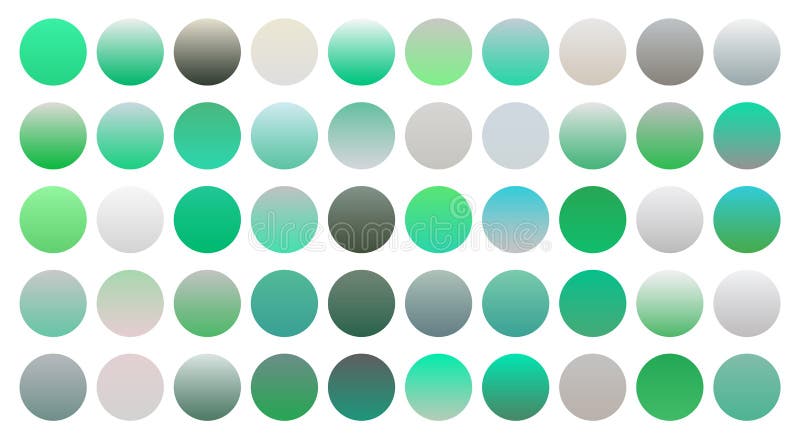 Big Set of Green Gradients Colors Combination Stock Vector ...