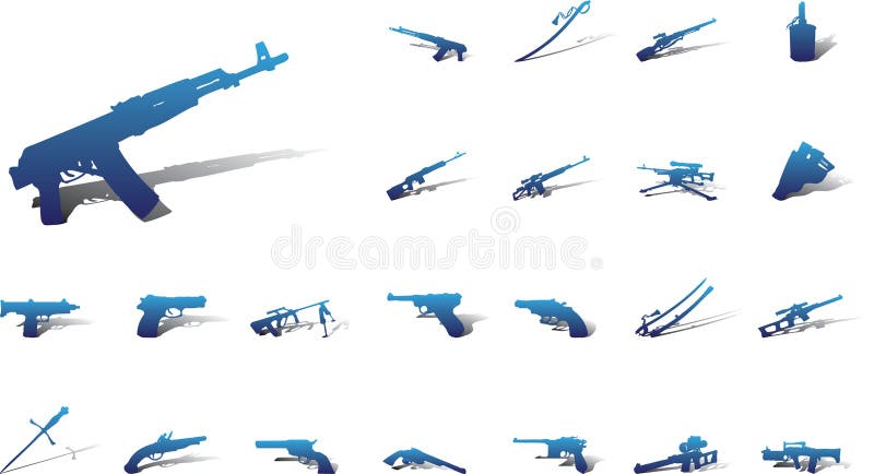 Set icons - 91. Weapon stock vector. Illustration of machine - 8669769