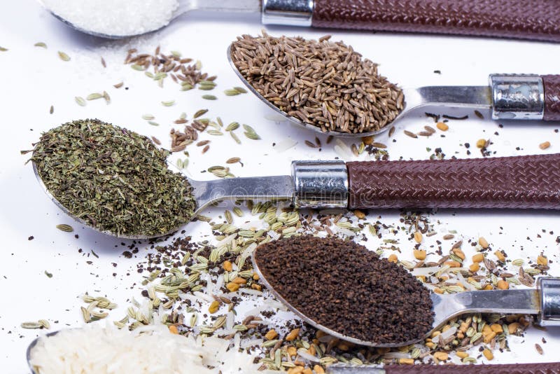 Big Set of Indian Spices and Herbs . Stock Photo - Image of colorful ...