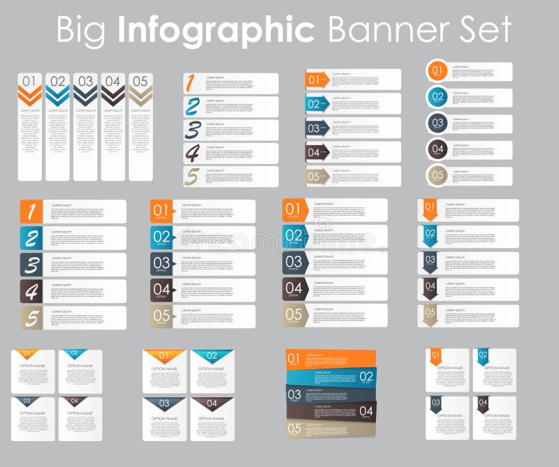 Big Set of Infographic Banner Templates for Your Stock Vector ...