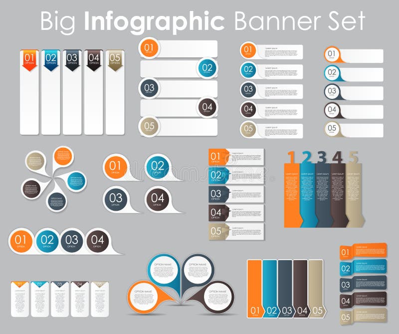 Big Set of Infographic Banner Templates for Your Stock Vector ...