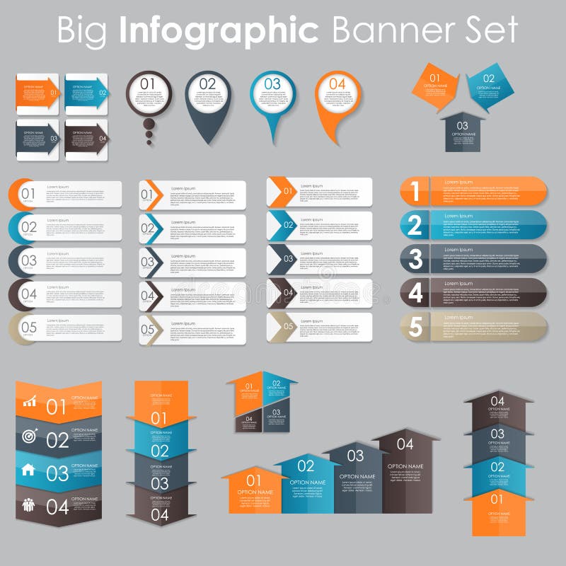 Big Set of Infographic Banner Templates for Your Stock Vector ...
