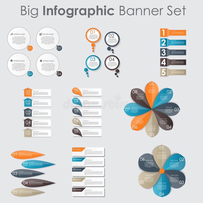 Big Set of Infographic Banner Templates for Your Stock Vector ...