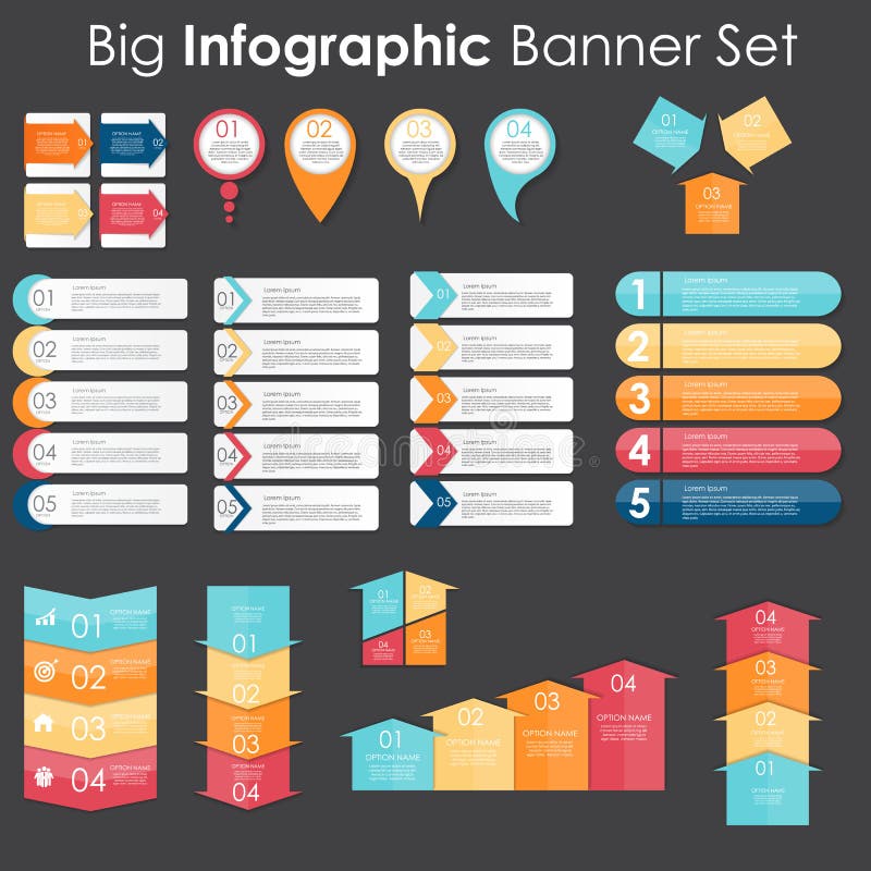 Big Set of Infographic Banner Templates for Your Stock Vector ...