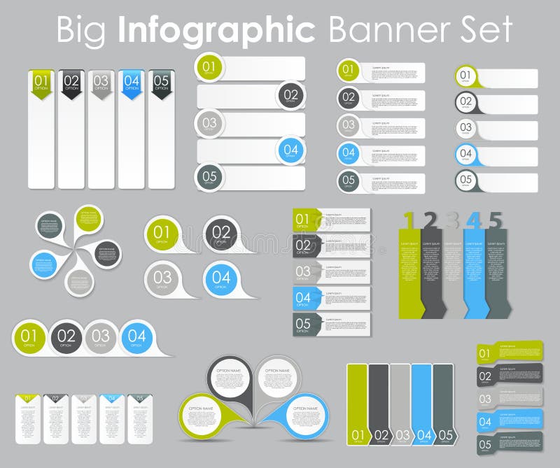 Big Set of Infographic Banner Templates for Your Business Vector Stock ...