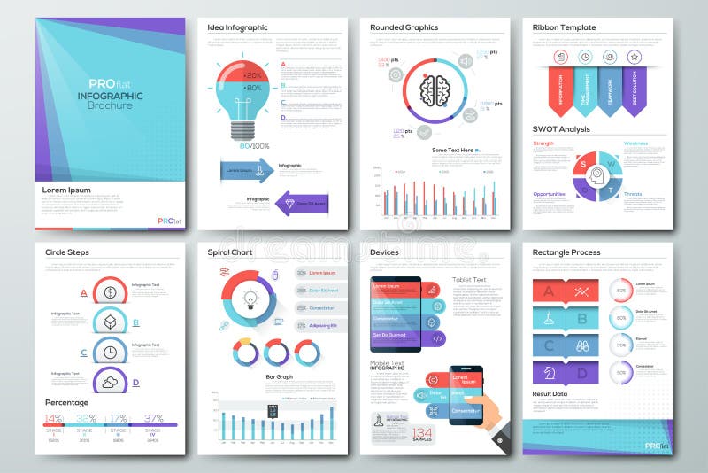 Big Set of Infographic Vector Elements and Business Brochures Stock ...