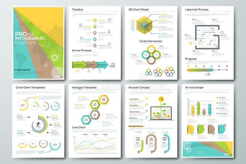 Big Set of Infographic Vector Elements and Business Brochures Stock ...