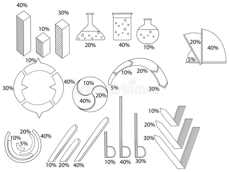 Big Set of Infographics Elements. Chart Report Template Made from Lines ...