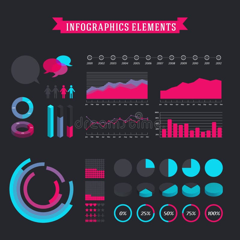 Big Set of Infographics Elements. Stock Vector - Illustration of rate ...