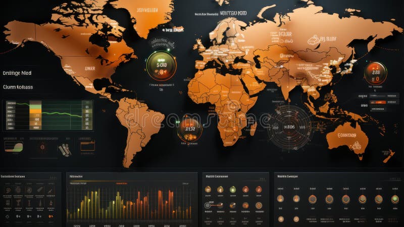 Big Set of Infographics Elements. World Map Stock Illustration ...