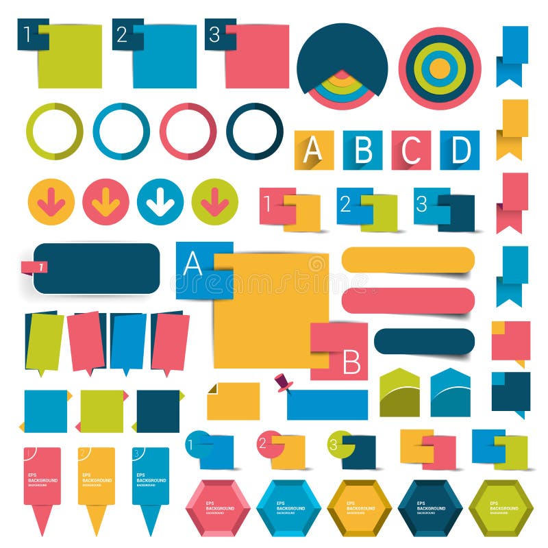 Big Set Infographics Flat Design Buttons,elements, Charts, Buttons ...