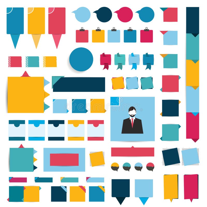 Big Set of Infographics Flat Design Elements, Buttons, Stickers. Stock ...