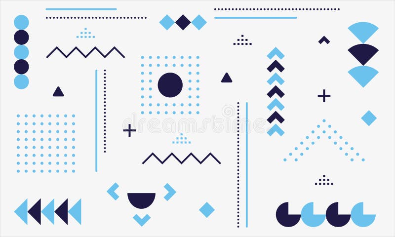 Big Set of Memphis Design Elements Isolated on a White Background ...