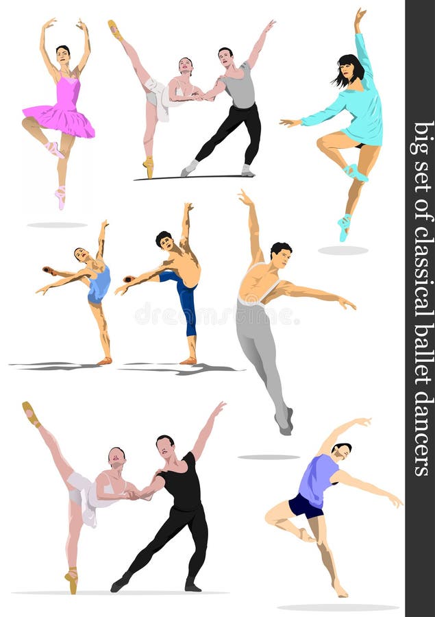 Classical Ballet Dancers. Vector Stock Vector - Illustration of ballet ...
