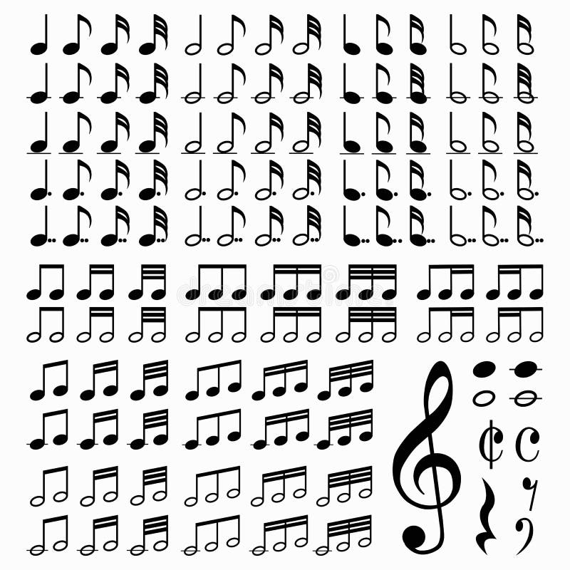 Big Set Of Music Notes. Vector Illustration Stock Vector - Illustration ...