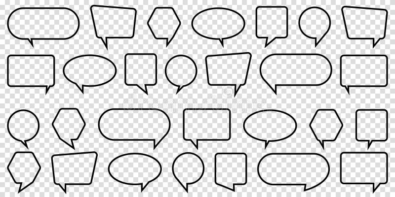 Big Set of Outline Speech Bubble. Communication Concept. Vector ...